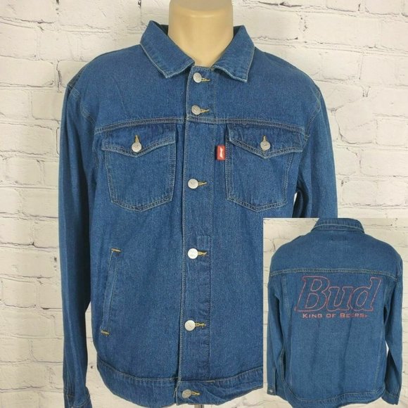 Budweiser | Jackets & Coats | Budweiser Mens Size M Blue Bud King Of ...